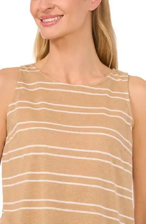 CECE DUPRAZ Stripe Crewneck Tank Top