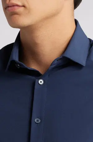 Mizzen+main Leeward Solid Blue Button-up Shirt