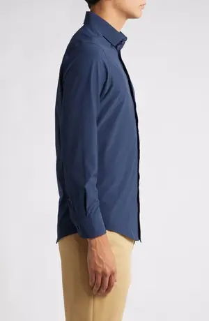 Mizzen+main Leeward Solid Blue Button-up Shirt