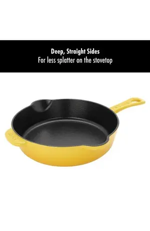 STAUB 8.5-inch Enameled Cast Iron Traditional Deep Skillet - Citron
