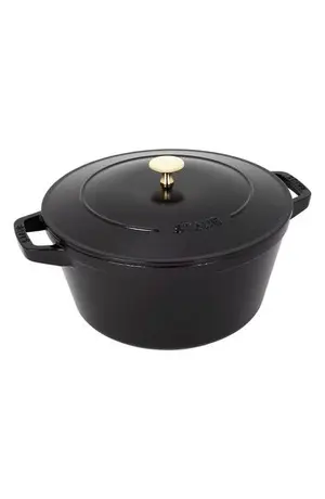 STAUB 4-piece Stackable Enameled Cast Iron Cookware Set - Black
