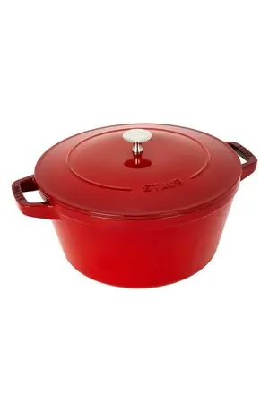STAUB 4-piece Stackable Enameled Cast Iron Cookware Set - Cherry