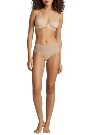 Commando Mesh Plunge Underwire Bra - Beige