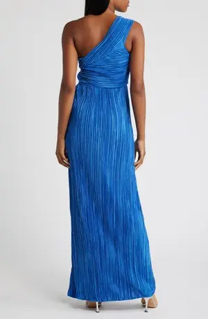 Lulus Poised Performance One-shoulder Plissé Gown