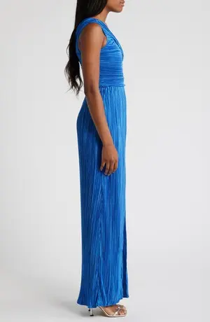 Lulus Poised Performance One-shoulder Plissé Gown