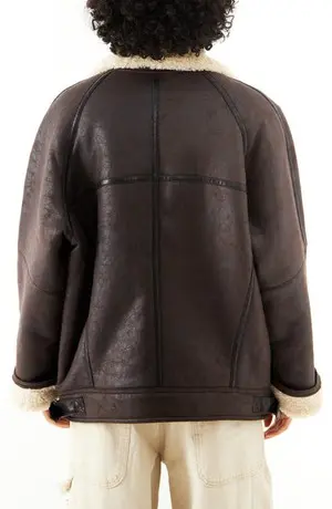 BDG URBAN OUTFITTERS Faux Leather Aviator Jacket