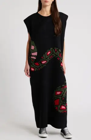 DRESSED IN LALA Big Reputation Oversized Maxi Sweater Dress