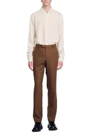 Sandro Classic Fit Wool Suit Trousers