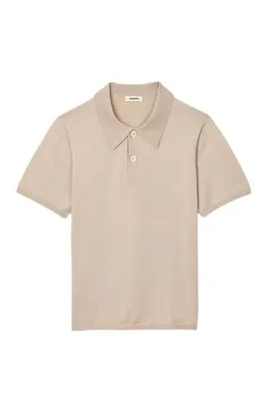 Sandro Short-sleeve Knitted Polo Shirt - Oats