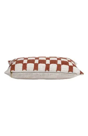 CASA AMAROSA Checkered Block Printed Pillowcover Only - Rust