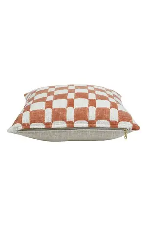 CASA AMAROSA Checkered Block Printed Pillowcover Only - Rust