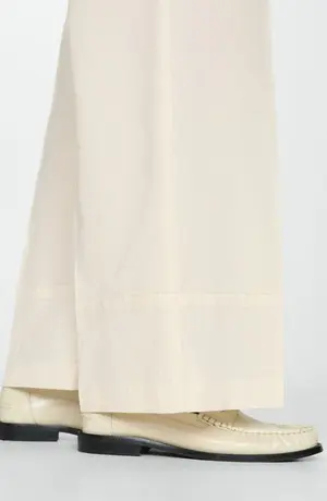 Mango Pleat Front Lyocell Wide Leg Trousers