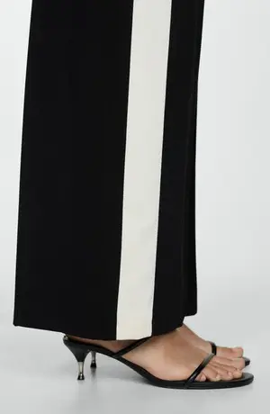 Mango Contrast Stripe Trousers