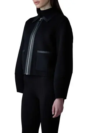 Mackage Solana Wool & Leather Jacket - Black