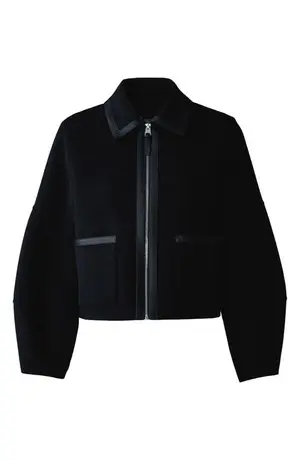 Mackage Solana Wool & Leather Jacket - Black