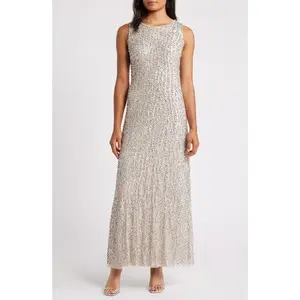 Pisarro Nights Sequin Stripe Gown