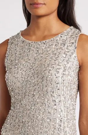 Pisarro Nights Sequin Stripe Gown
