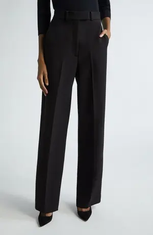 St. John Stretch Cady Straight-leg Pants