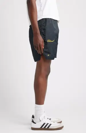 ELWOOD Embroidered Logo Nylon Shorts - Coal