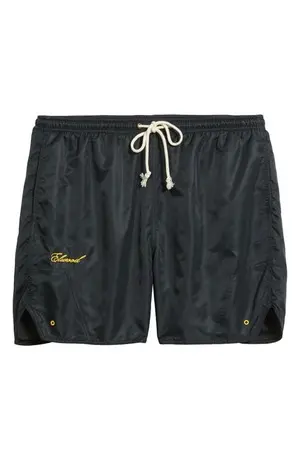 ELWOOD Embroidered Logo Nylon Shorts - Coal