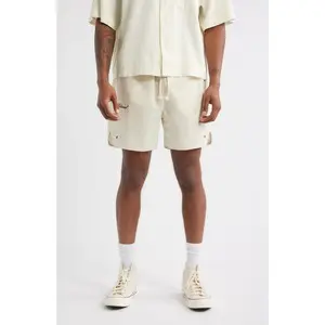 ELWOOD Embroidered Logo Nylon Shorts - Cream