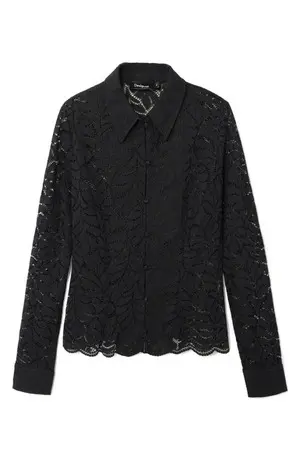 Desigual Saga Stretch Button-up Top