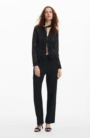 Desigual Saga Stretch Button-up Top