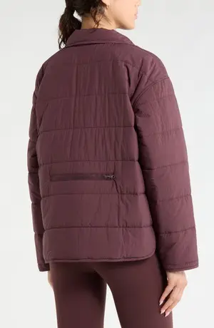 Zella Quilted Packable Jacket - Burgundy Fudge