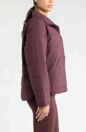 Zella Quilted Packable Jacket - Burgundy Fudge