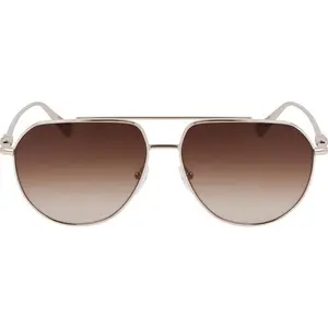 Longchamp Roseau Aviator Sunglasses - Gold/ Gradient Brown