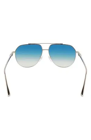 Longchamp Roseau Aviator Sunglasses - Gold/ Gradient Petrol