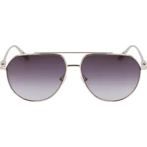 Longchamp Roseau Aviator Sunglasses - Gold/ Gradient Smoke