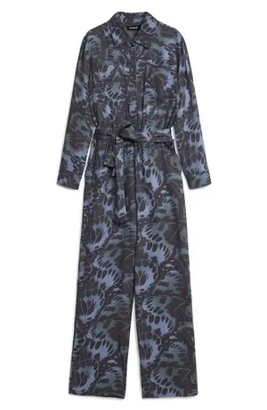 Desigual Sena Tie Waist Long Sleeve Jumpsuit