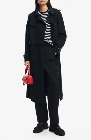 Desigual Vilma Cotton Twill Trench Coat - Blue
