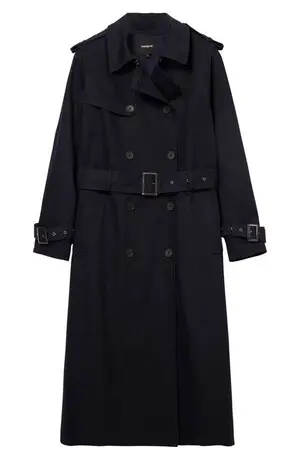Desigual Vilma Cotton Twill Trench Coat - Blue
