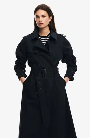 Desigual Vilma Cotton Twill Trench Coat - Blue