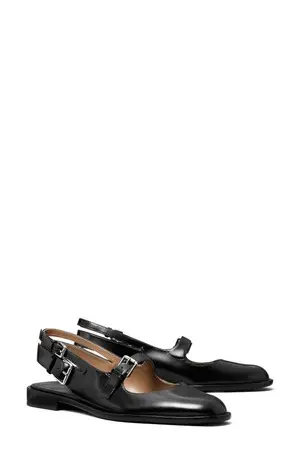 Tory Burch Multibuckle Slingback Flat - Perfect Black