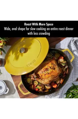 STAUB 6.25-quart Enameled Cast Iron Shallow Oval Dutch Oven