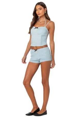EDIKTED Saffron Smock Detail Corset Top