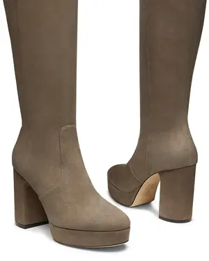 STUART WEITZMAN Dayna Platform Boots - Stone