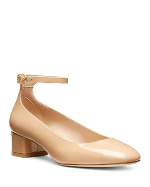 STUART WEITZMAN Jane Ankle Strap Pumps - Adobe