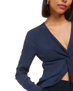 Whistles Twist Front Crinkle Top