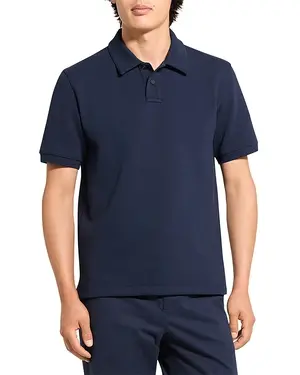 Theory Delroy Double Pique Regular Fit Polo Shirt Baltic