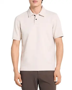 Theory Delroy Double Pique Regular Fit Polo Shirt - Silverstone