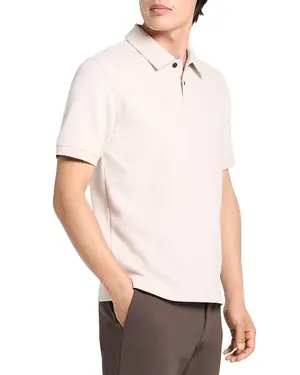 Theory Delroy Double Pique Regular Fit Polo Shirt - Silverstone