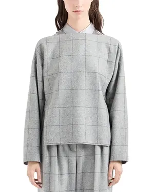 Emporio Armani Wool Flannel Trousers With Tattersall Checks