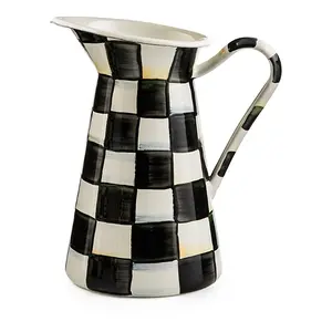 MACKENZIE-CHILDS Courtly Check Practical Pitcher, Medium - Black/white