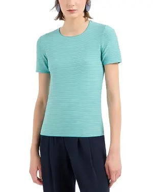 Emporio Armani Stretch Jacquard Jersey Top - Jade