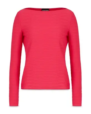 Emporio Armani Stretch Jacquard Jersey Long Sleeve Top
