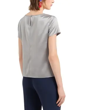 Emporio Armani Short Sleeve Blouse - Misty Grey